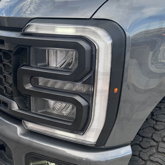 Headlight Chrome Delete Accent Decal Wrap Kit For Ford F250 / F350 (20 ...